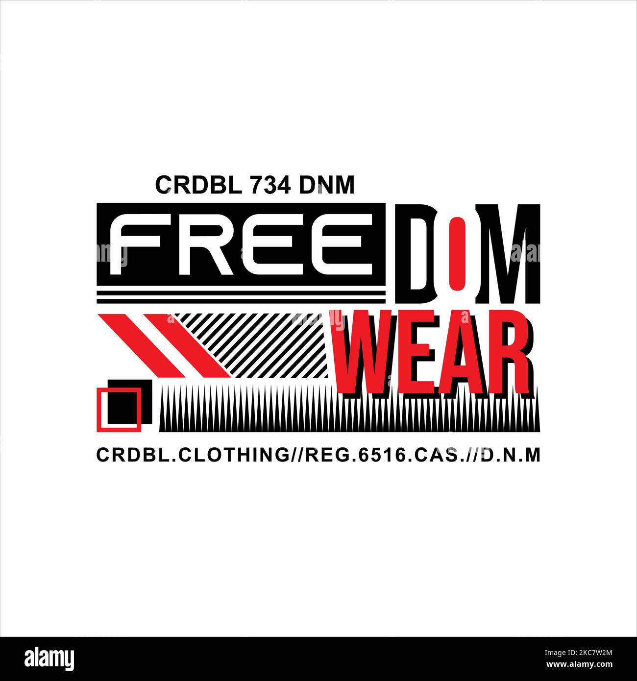 A creative logo design with the text FREE WEAR in black and red tones ...