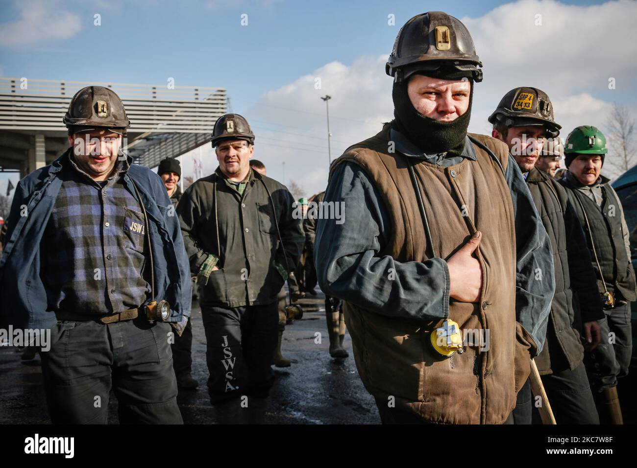 Miners protest in front of KWK Budryk coal mine in Ornontowice , Poland ...
