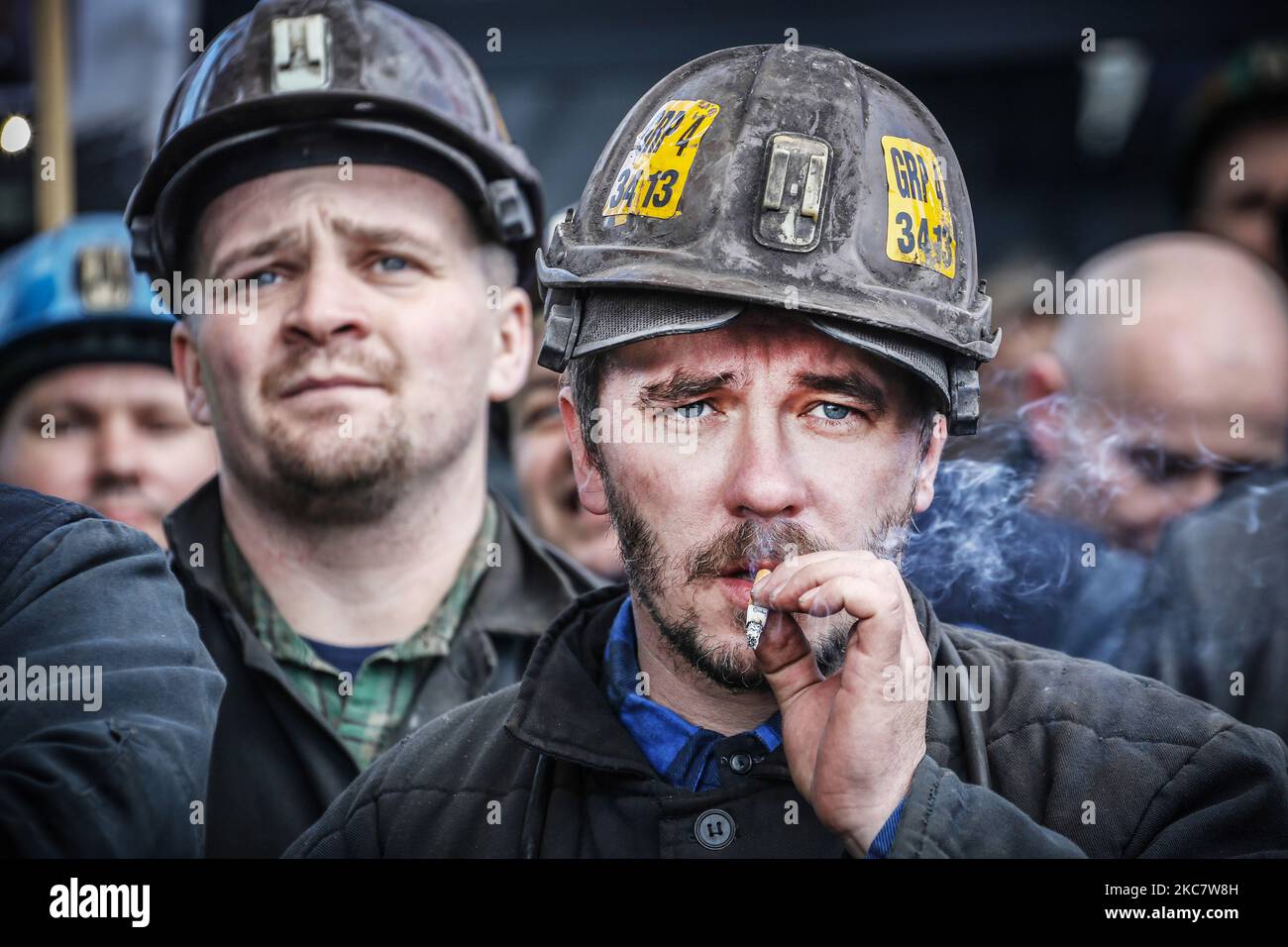 Miners protest in front of KWK Budryk coal mine in Ornontowice , Poland ...