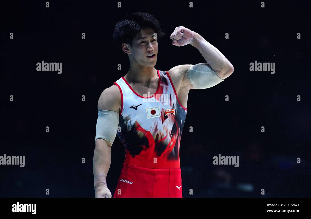 Japan's Daiki Hashimoto after competing on the parallel bars during day ...