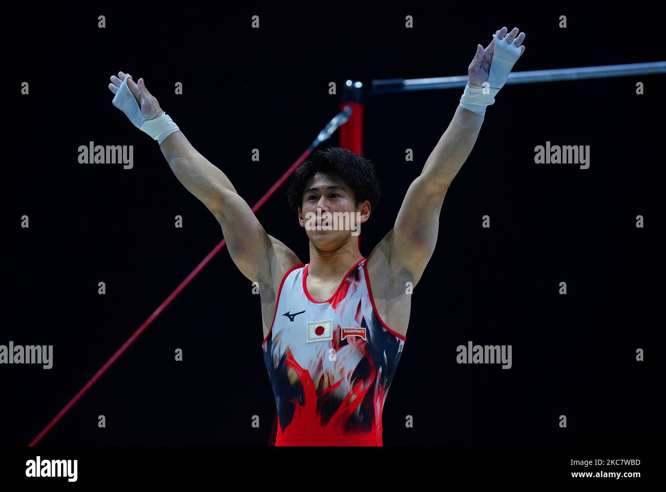 Japan's Daiki Hashimoto after competing on the high bar during day ...