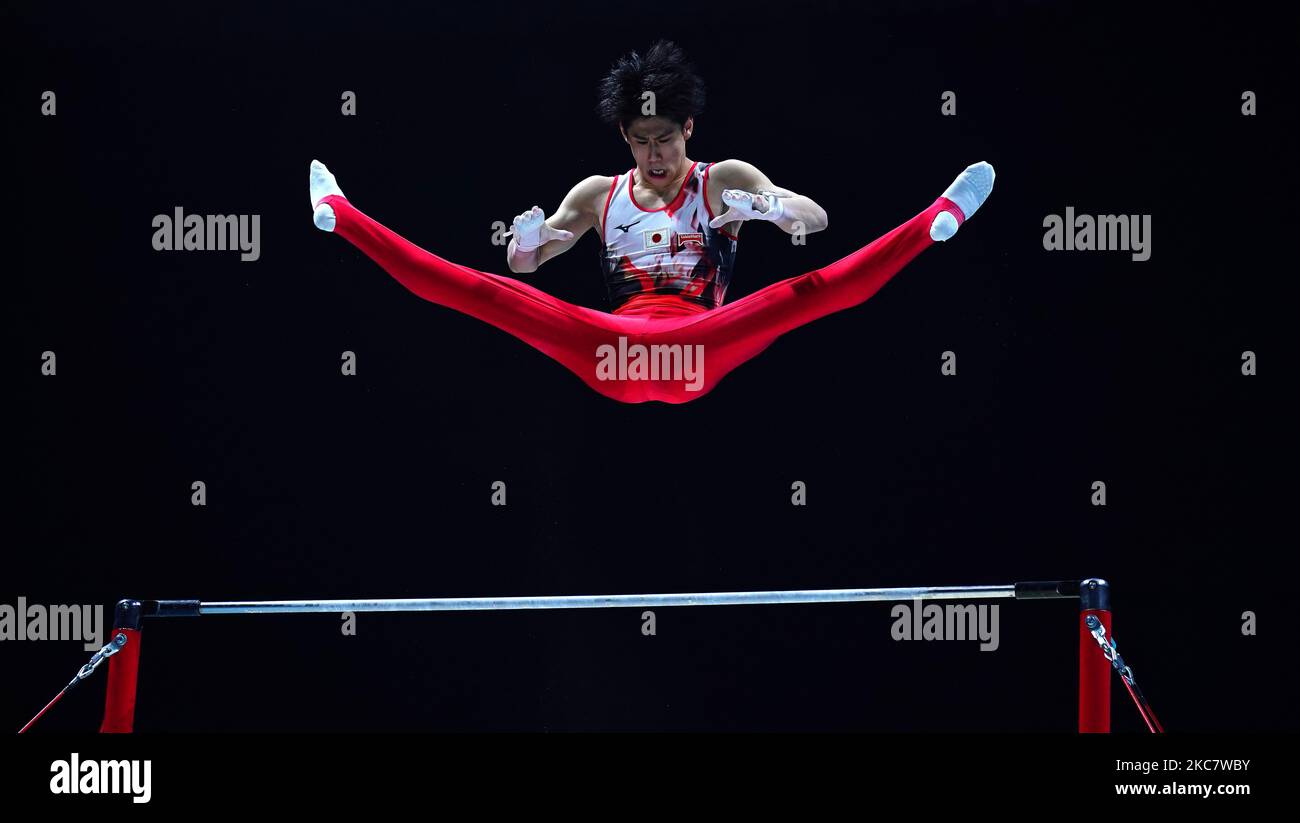 Japan's Daiki Hashimoto competes on the high bar during day seven of ...