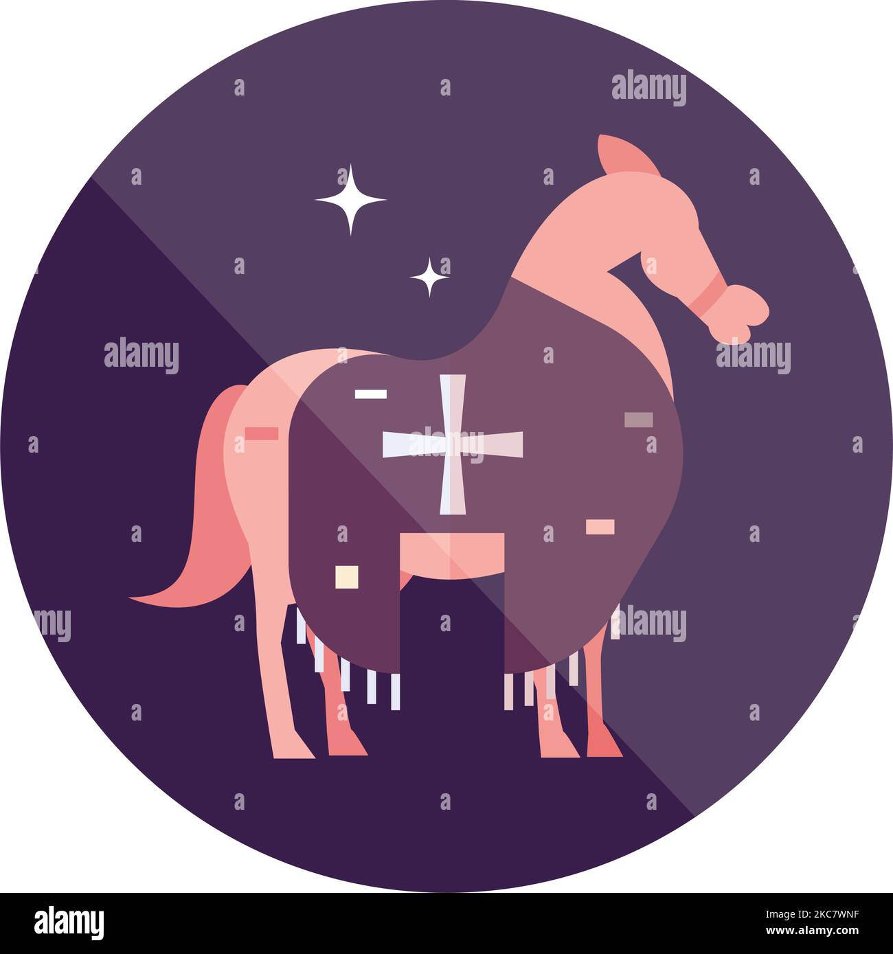 Isolated medieval knight horse cavalry icon Vector Stock Vector Image ...