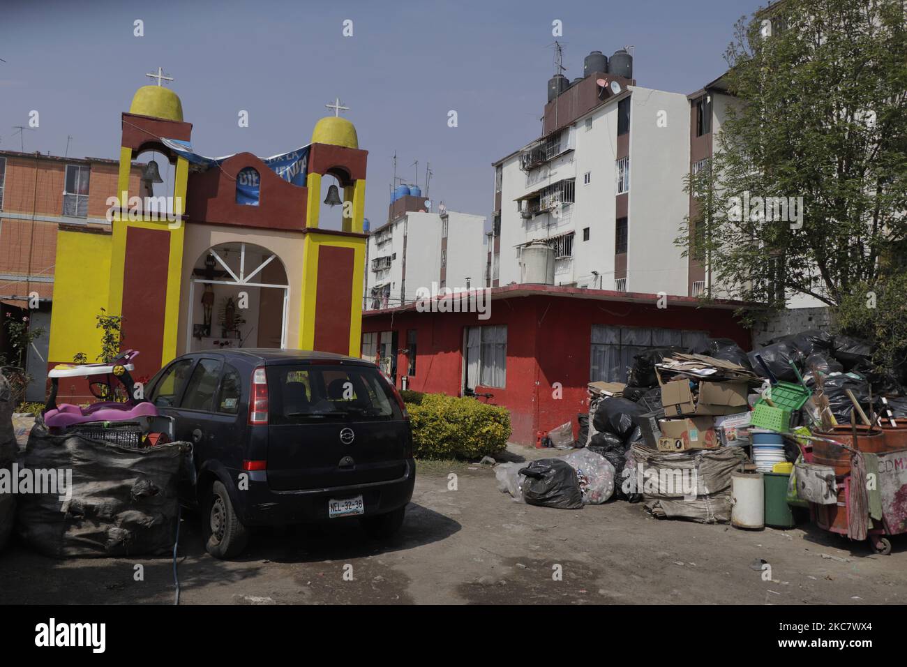 A chapel in a parking lot inside a housing unit located in the San ...