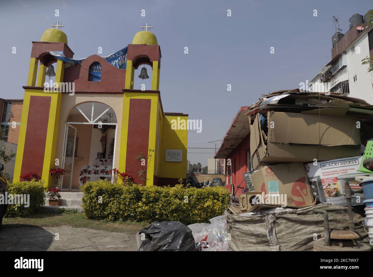 A chapel in a parking lot inside a housing unit located in the San ...