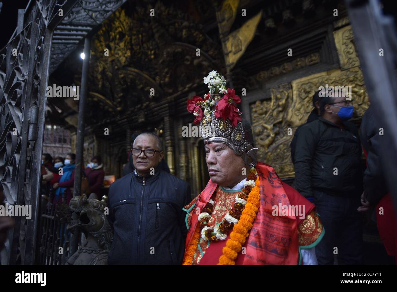 A Priest in traditional attire ready for the annual ritual bathing ...