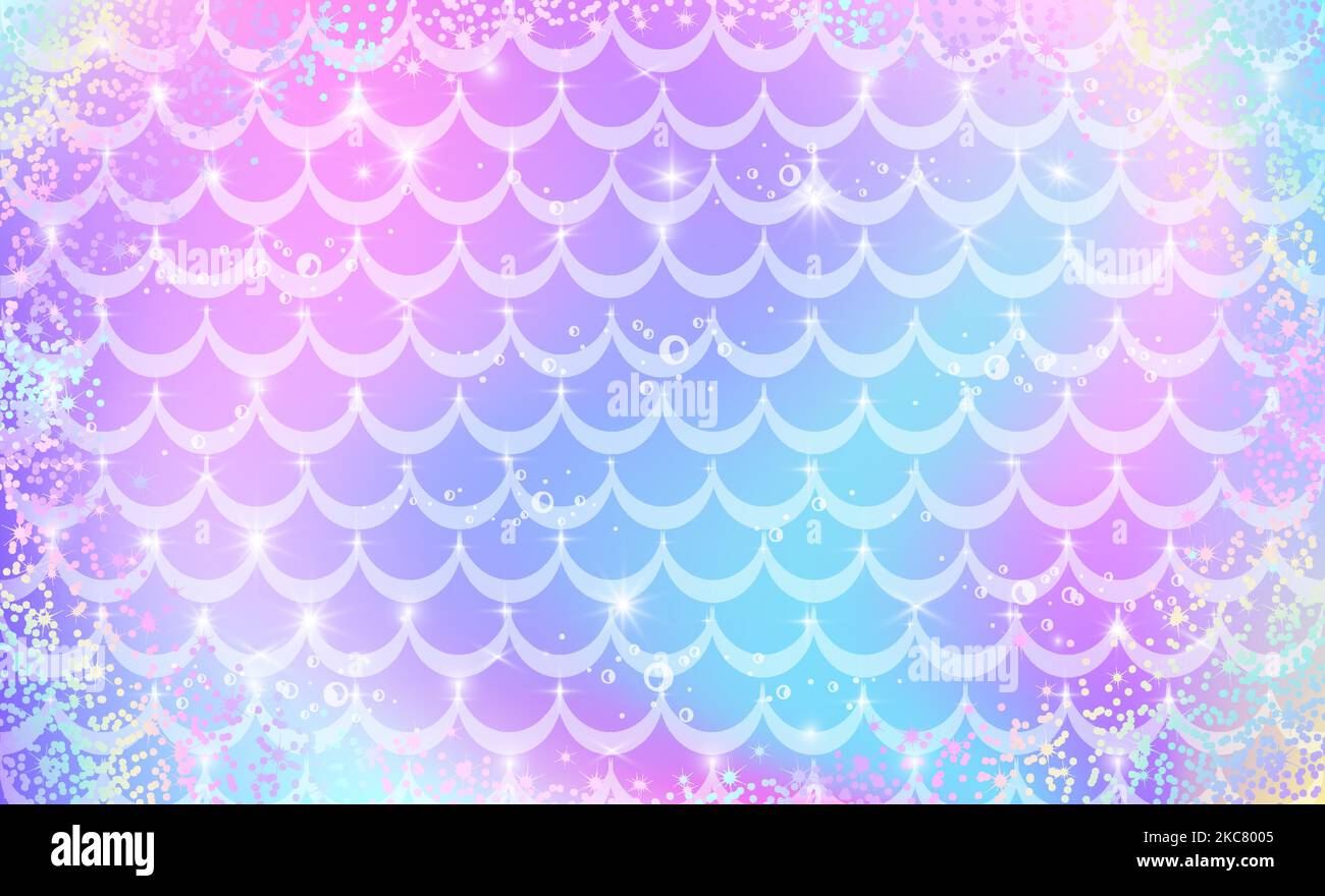 Mermaid rainbow scales. Fantasy background in sparkling stars and ...