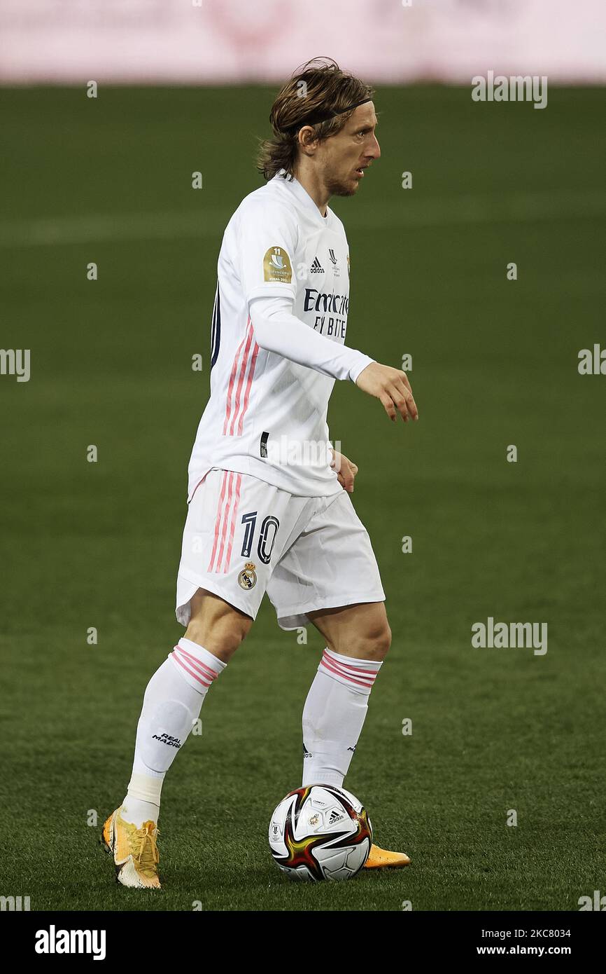 Luka Modric of Real Madrid in action during the Supercopa de Espana ...
