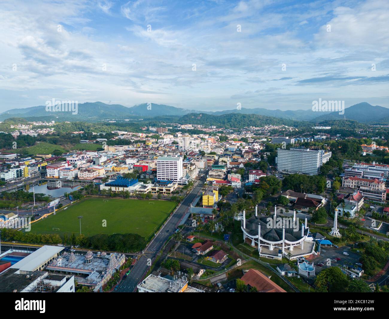An aerial view of Seremban town, the capital city of Negeri Sembilan ...