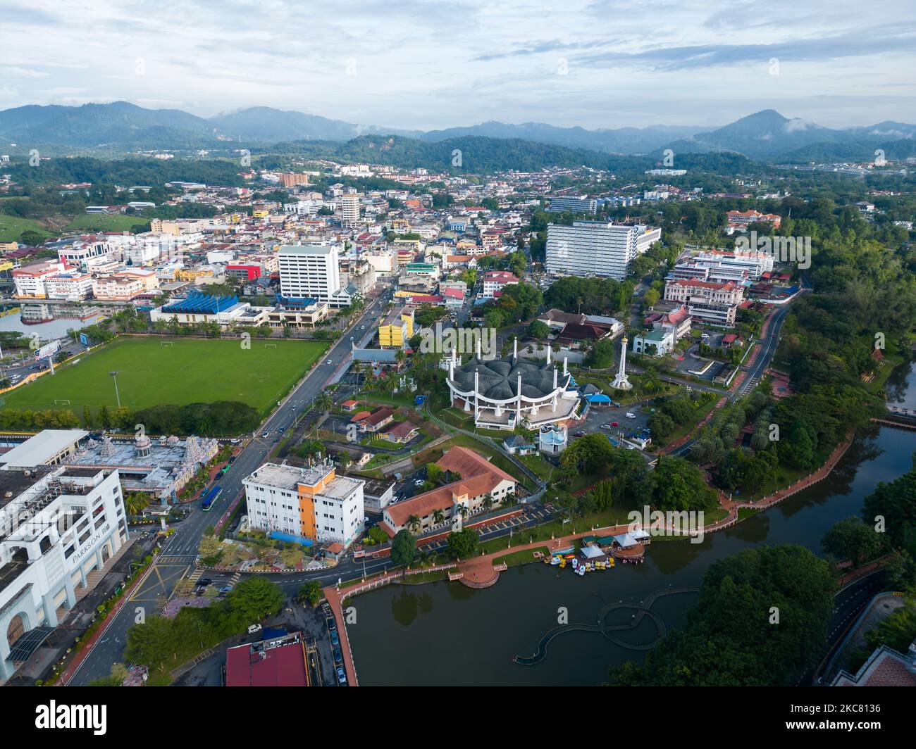 An aerial view of Seremban town, the capital city of Negeri Sembilan ...