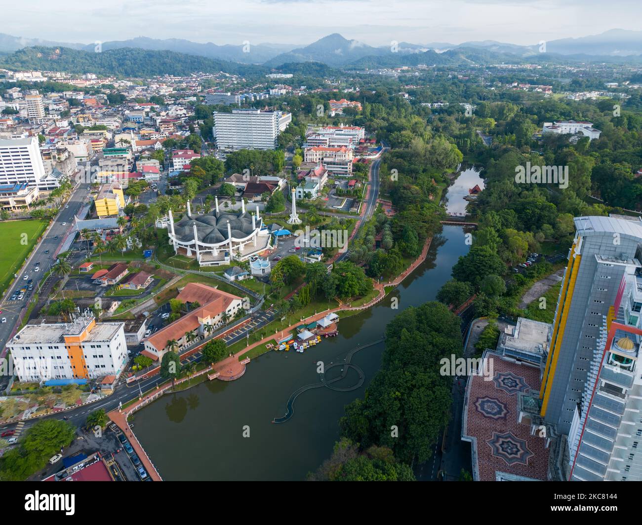 An aerial view of Seremban town, the capital city of Negeri Sembilan ...