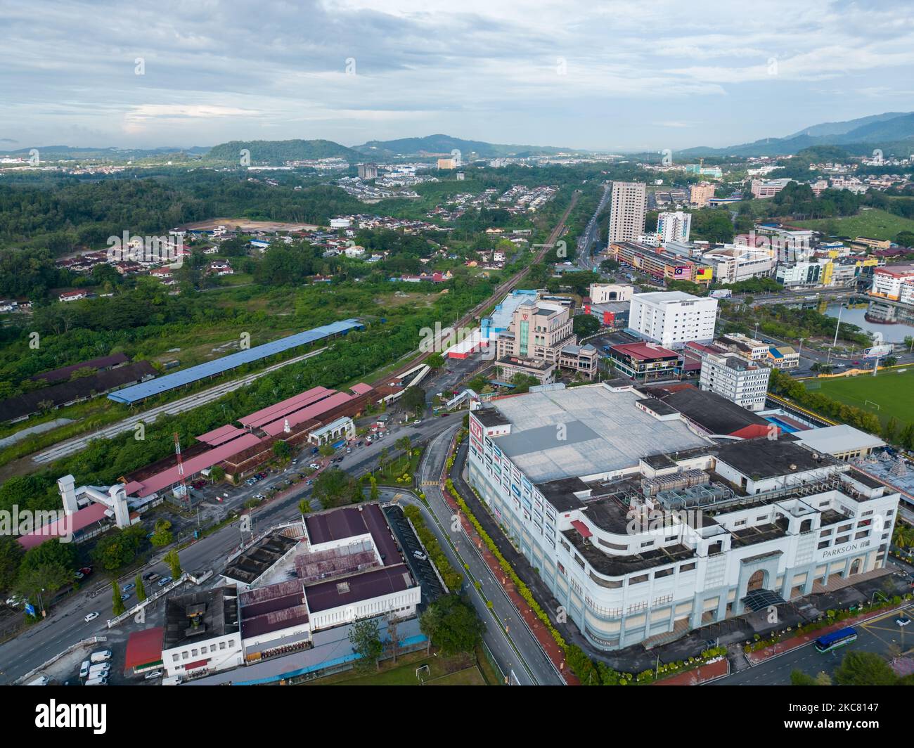 An aerial view of Seremban town, the capital city of Negeri Sembilan ...
