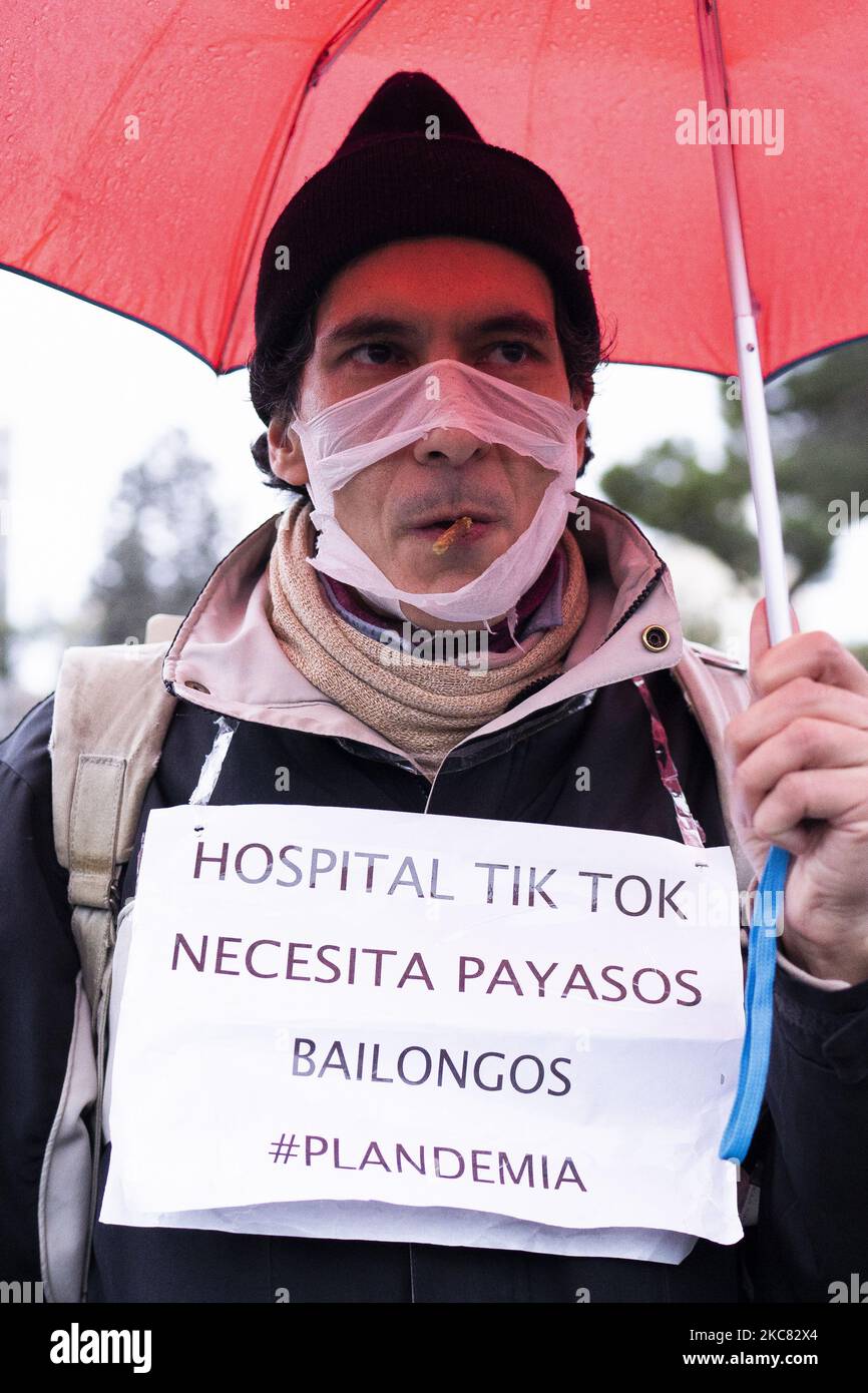 Protester without protection masks during a demonstration against Covid ...