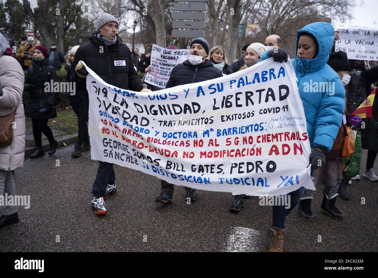 Protester without protection masks during a demonstration against Covid ...