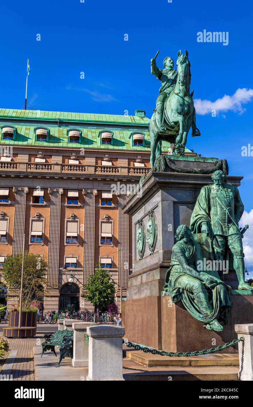 Statue of King Gustav II, Stockholm, Sweden, Scandinavia Stock Photo ...