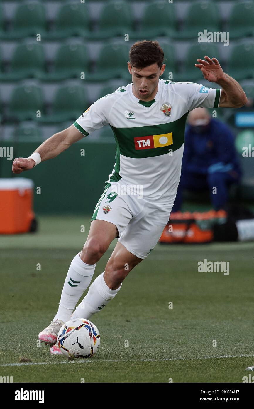 Lucas Boye of Elche in action during the La Liga Santander match ...