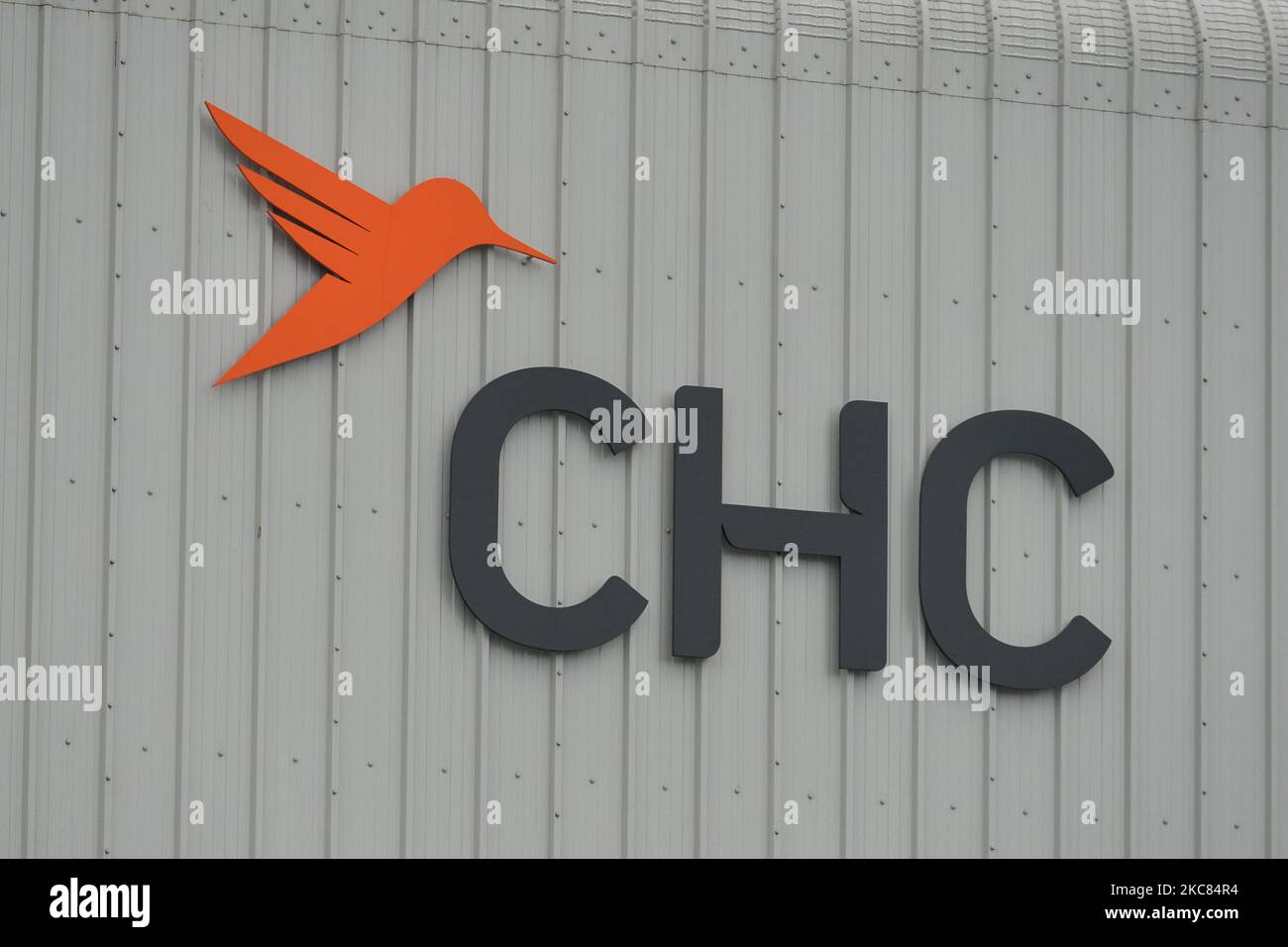 A logo of CHC Helicopter (CHC) seen at search and rescue (SAR) base ...