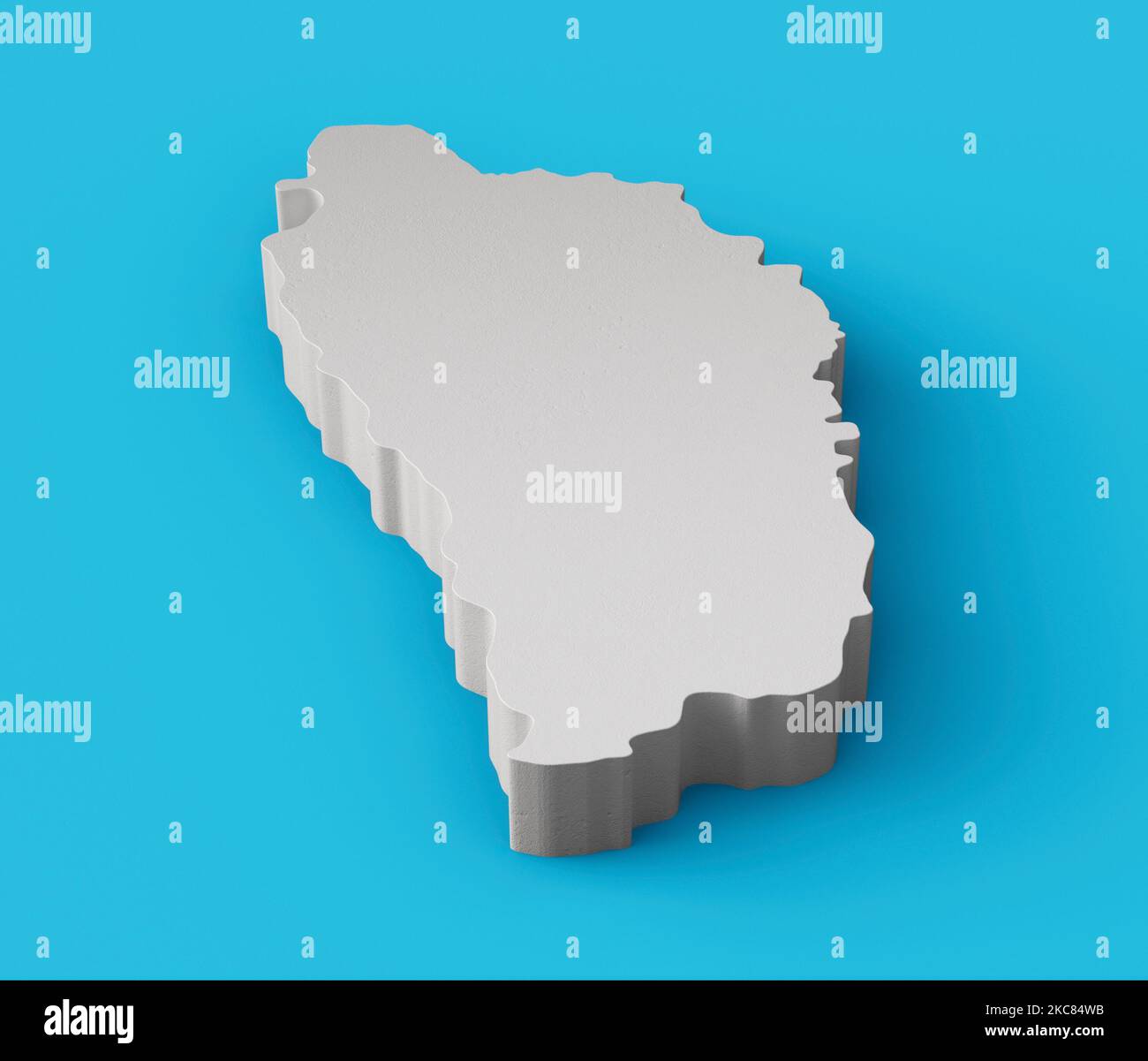 A 3D rendered Dominica map on a blue background Stock Photo - Alamy