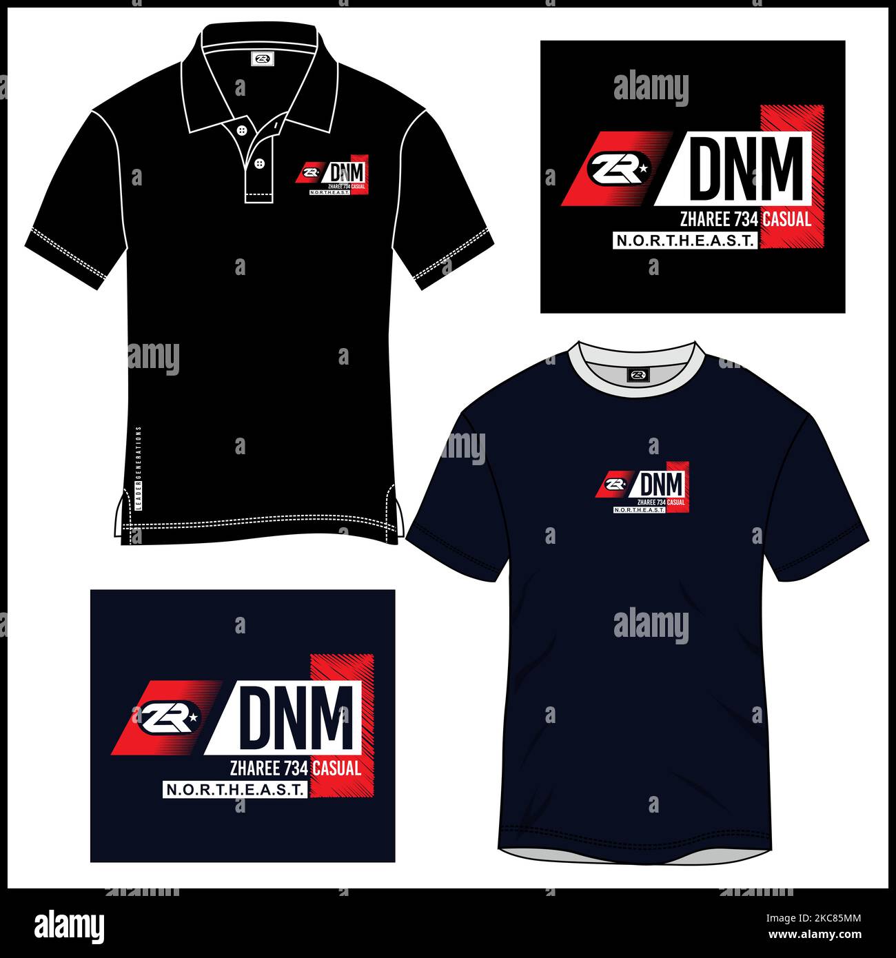 A set of cool modern t-shirt designs on a black background Stock Vector ...