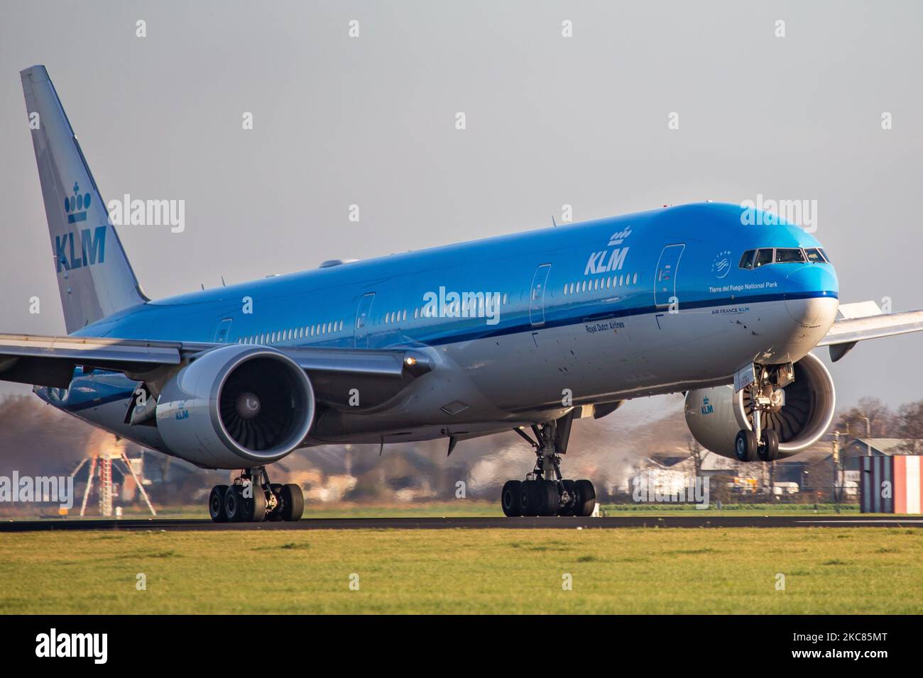 KLM Royal Dutch Airlines Boeing 777-300 aircraft as seen on final ...