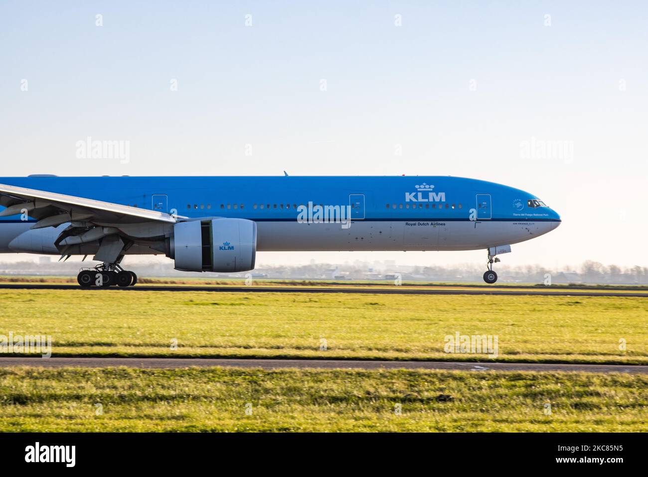 KLM Royal Dutch Airlines Boeing 777-300 aircraft as seen on final ...