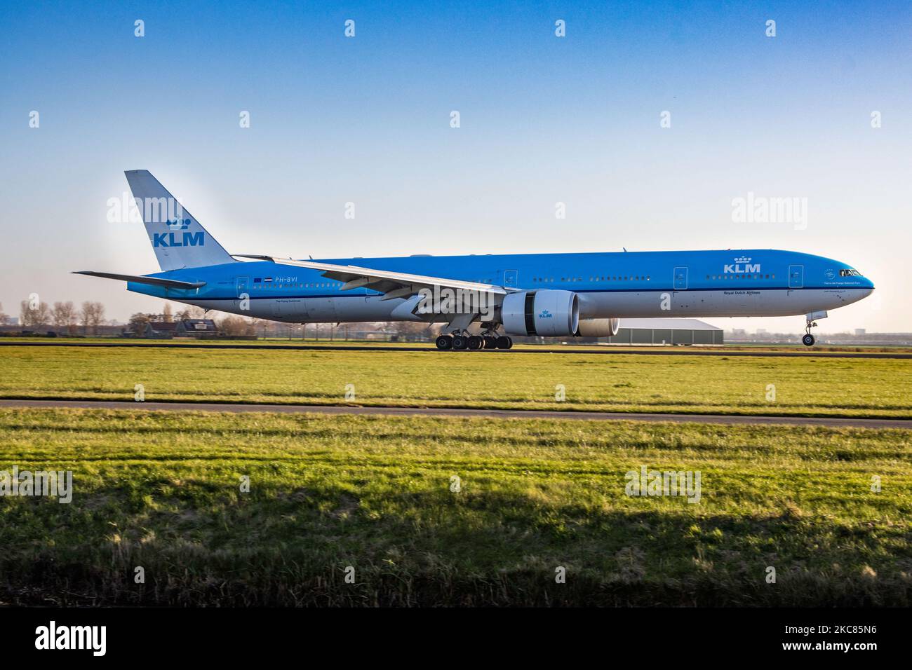 KLM Royal Dutch Airlines Boeing 777-300 aircraft as seen on final ...