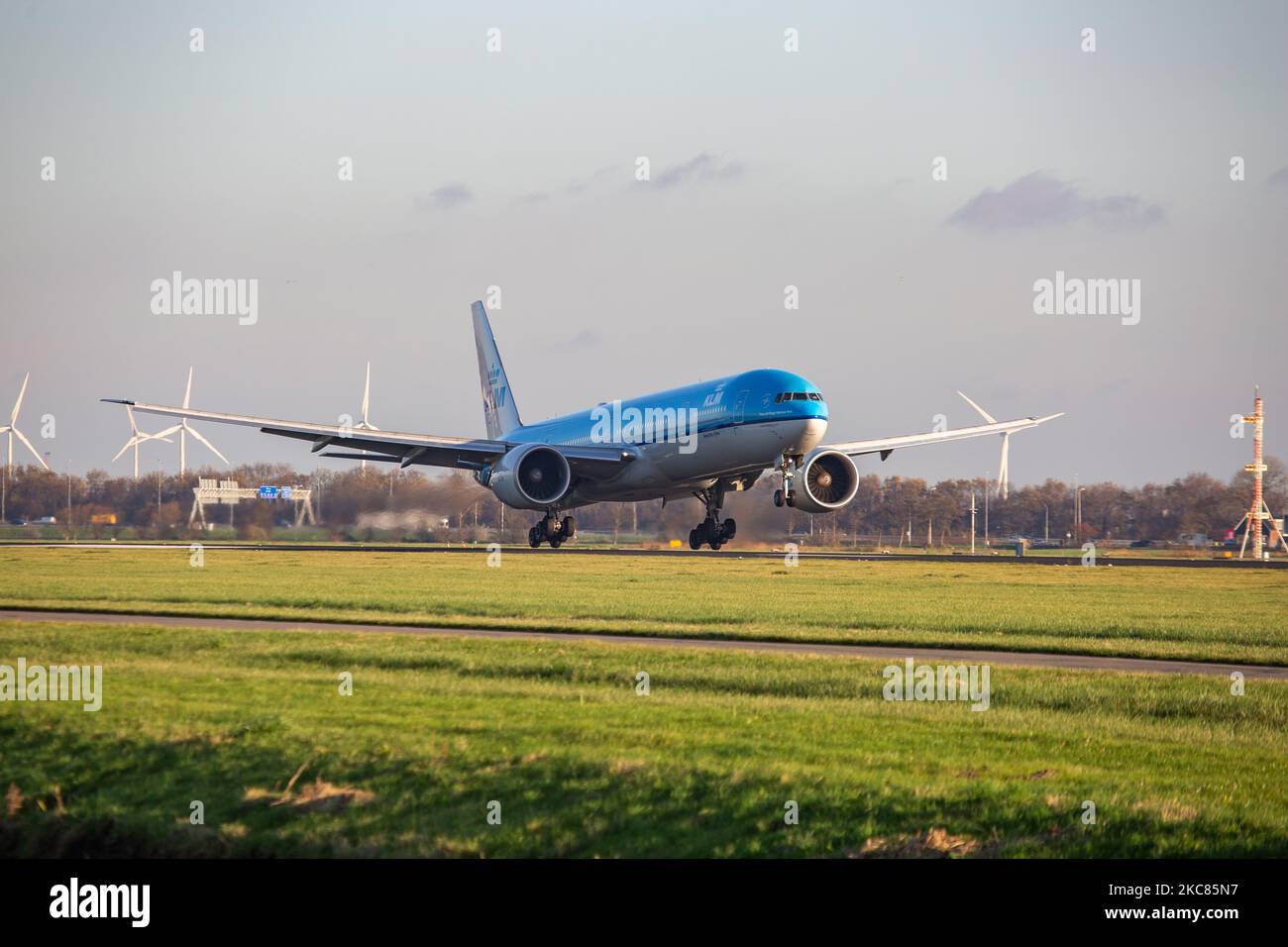 KLM Royal Dutch Airlines Boeing 777-300 aircraft as seen on final ...