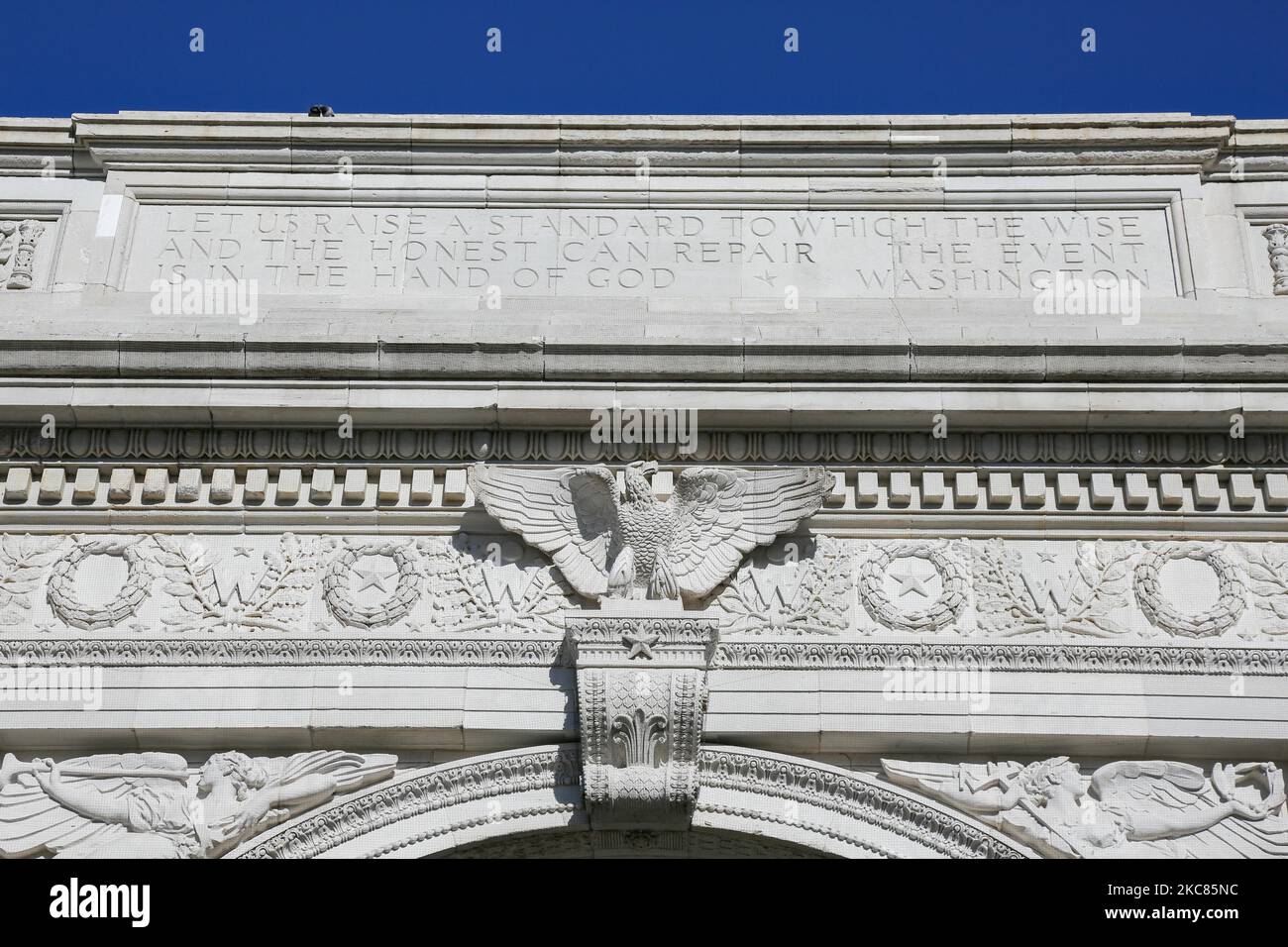 Washington Square Arch, officially the Washington Arch a marble Roman ...
