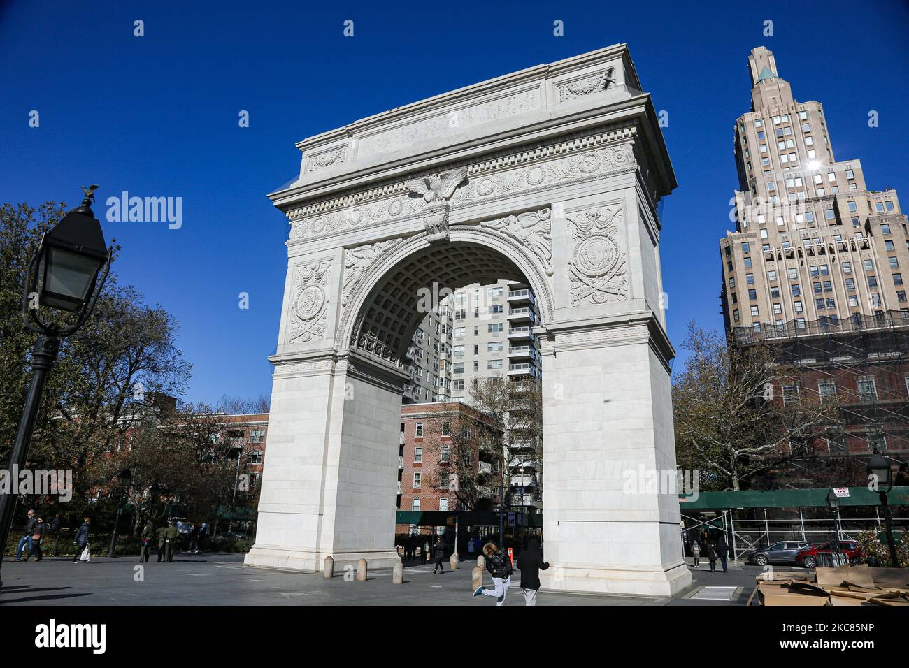 Washington Square Arch, officially the Washington Arch a marble Roman ...