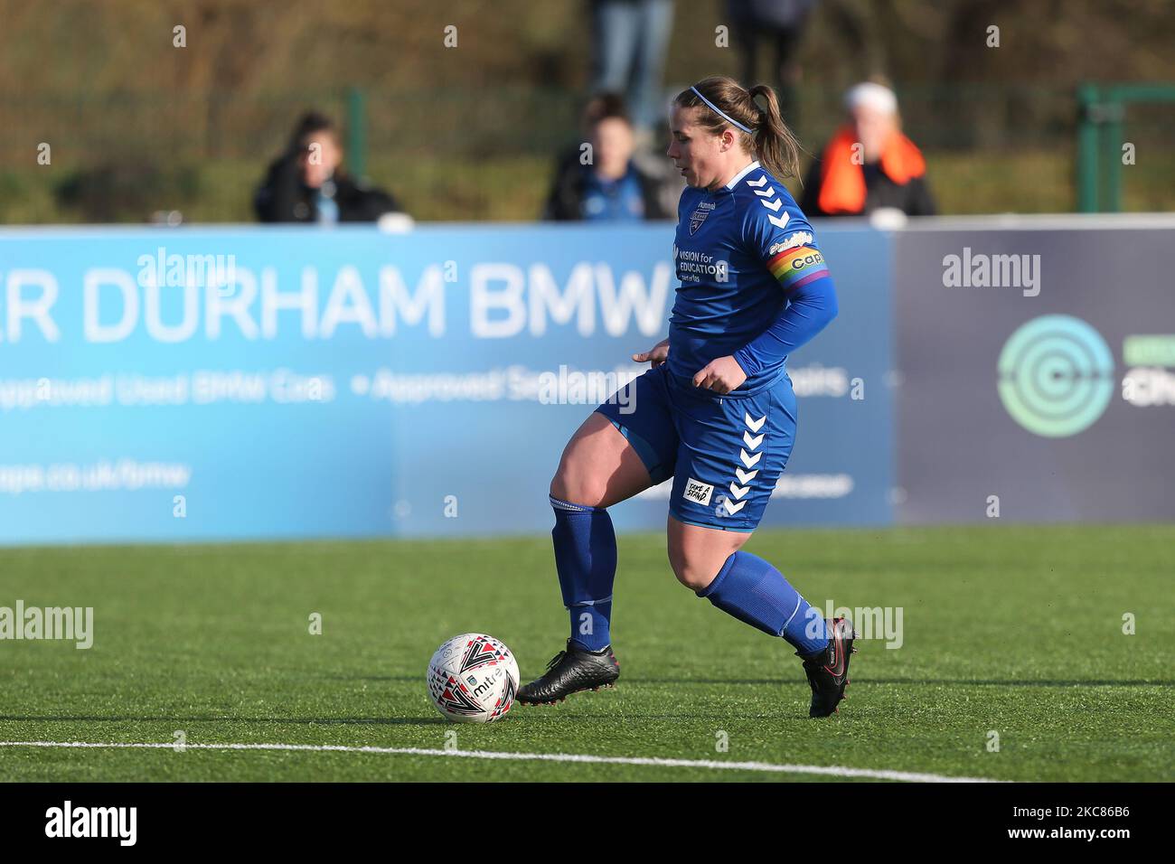 Sarah Wilson of Durham Women in action during the FA Women's ...