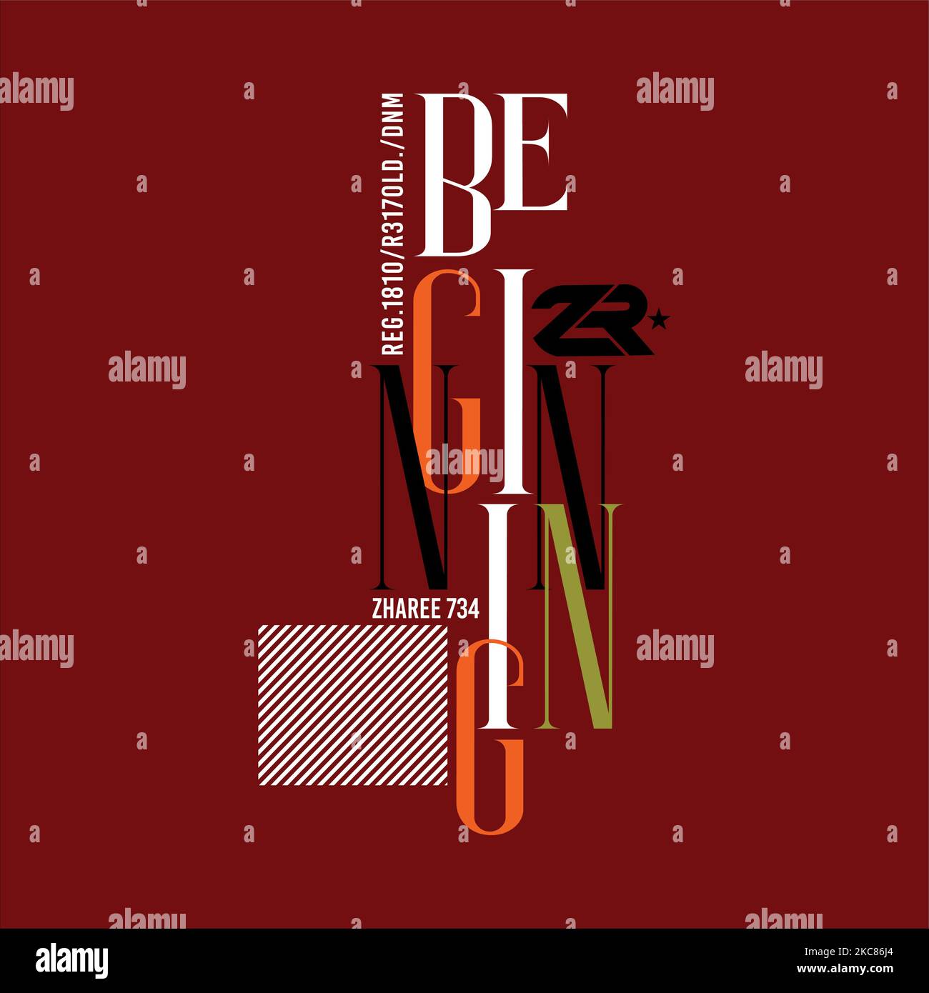 A minimalistic logo design for a clothing brand isolated on a red ...