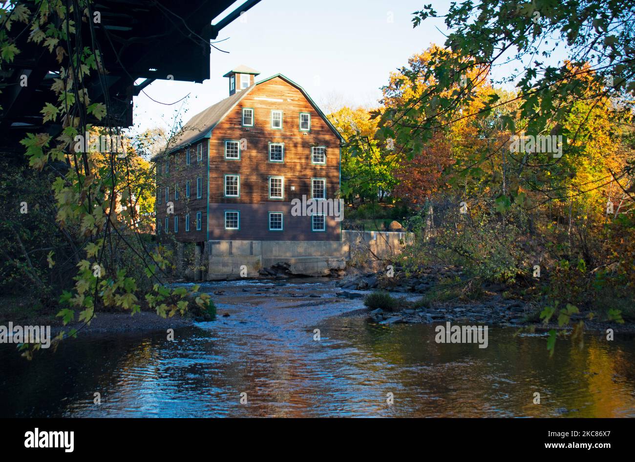 Old mill by the Raritan River next to abandoned railroad bridge at ...