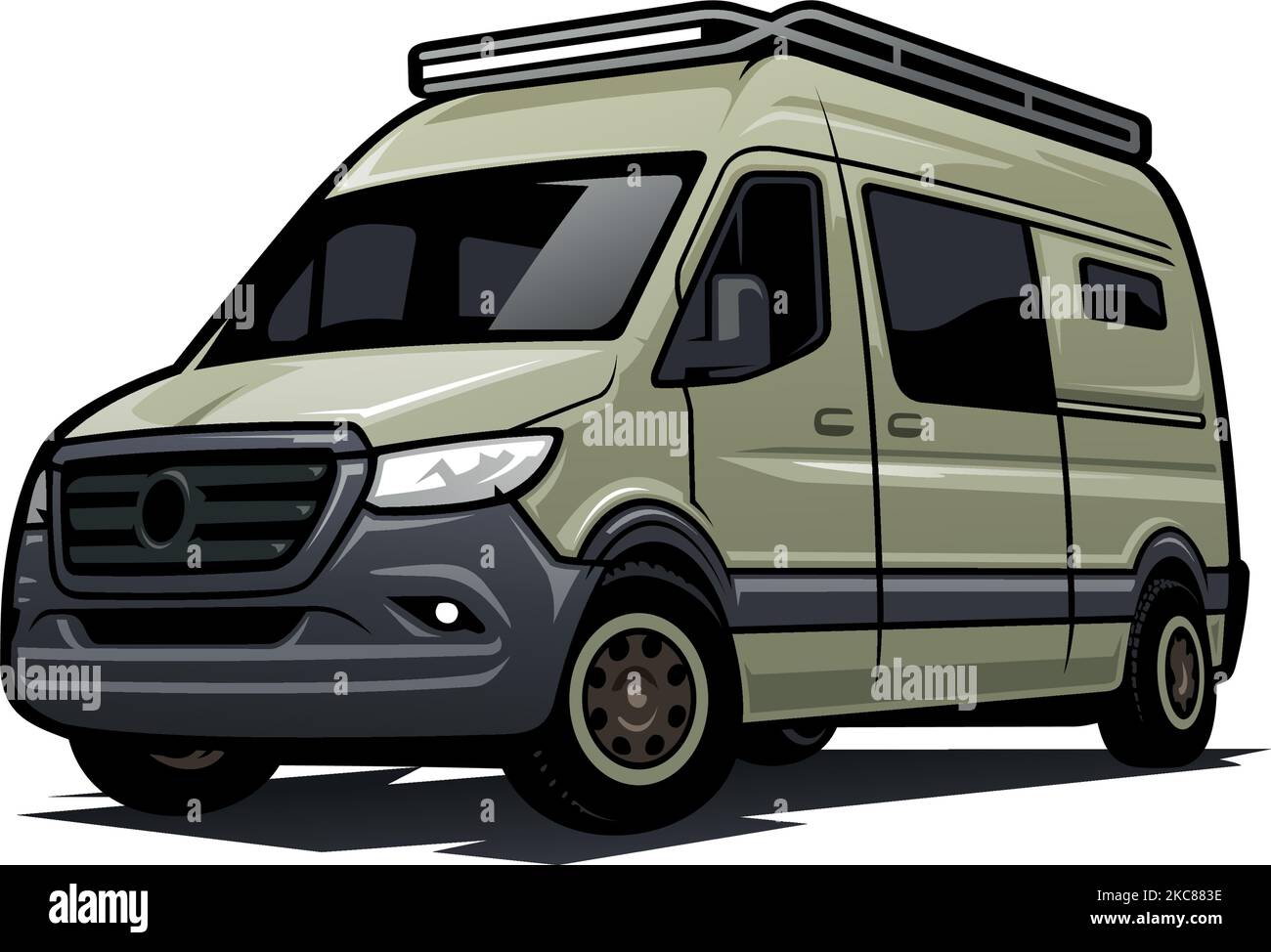 A vector design of an overland vehicle motorhome camping car isolated ...
