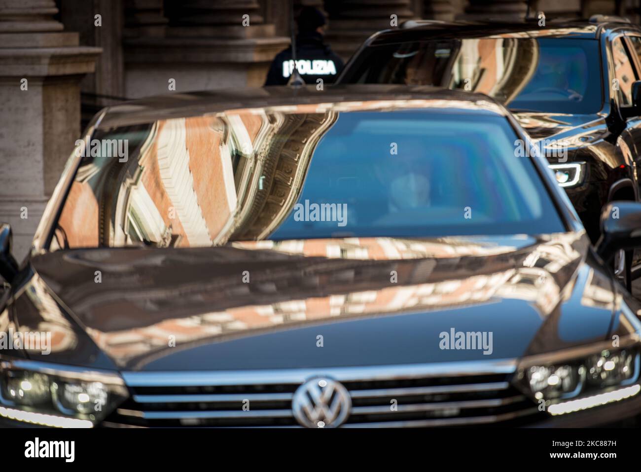 Resigning Prime Minister Giuseppe Conte enters the Chamber of Deputies ...