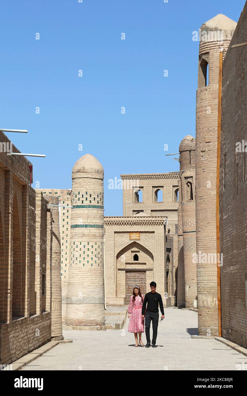 Uch Avliyo Bobo Mausoleum (centre), Ichan Kala (Inner Fortress), Khiva ...
