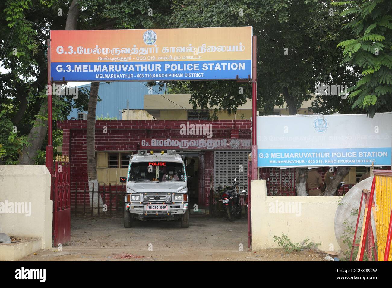 District police station in Melmaruvathur, Tamil Nadu, India. (Photo by ...