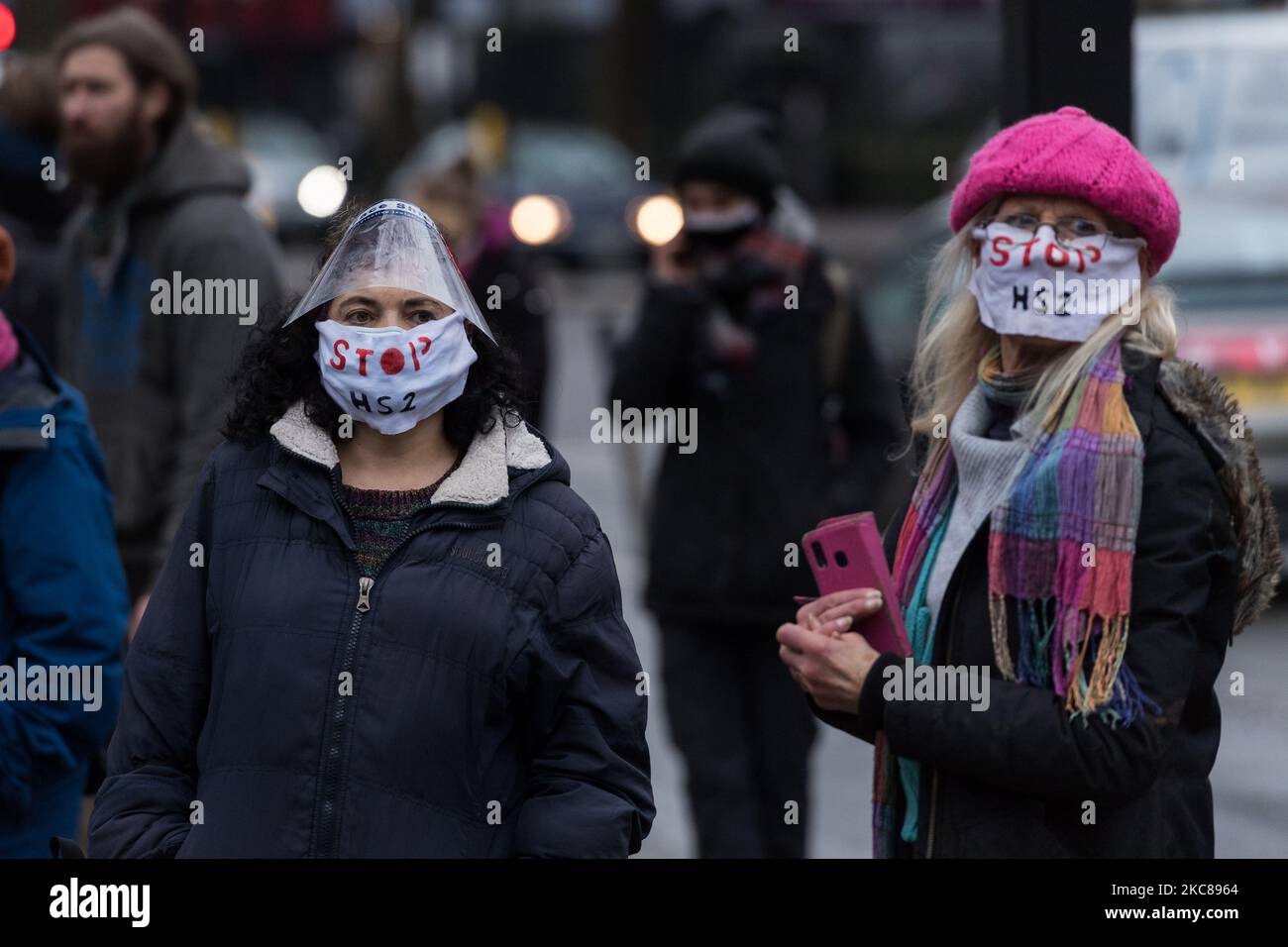 Environmental activists from HS2 Rebellion protest as police carry out ...
