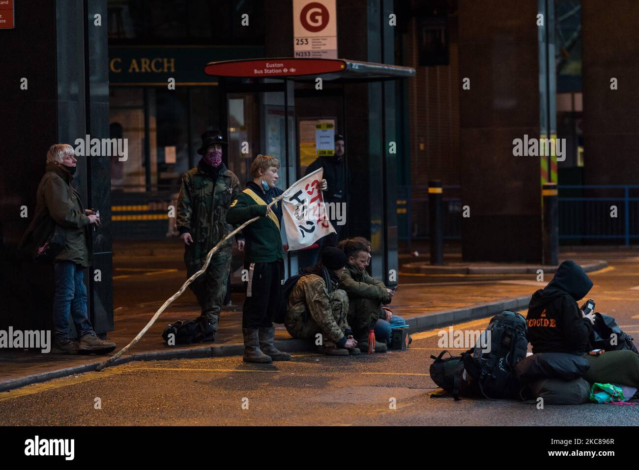 Environmental activists from HS2 Rebellion protest as police carry out ...