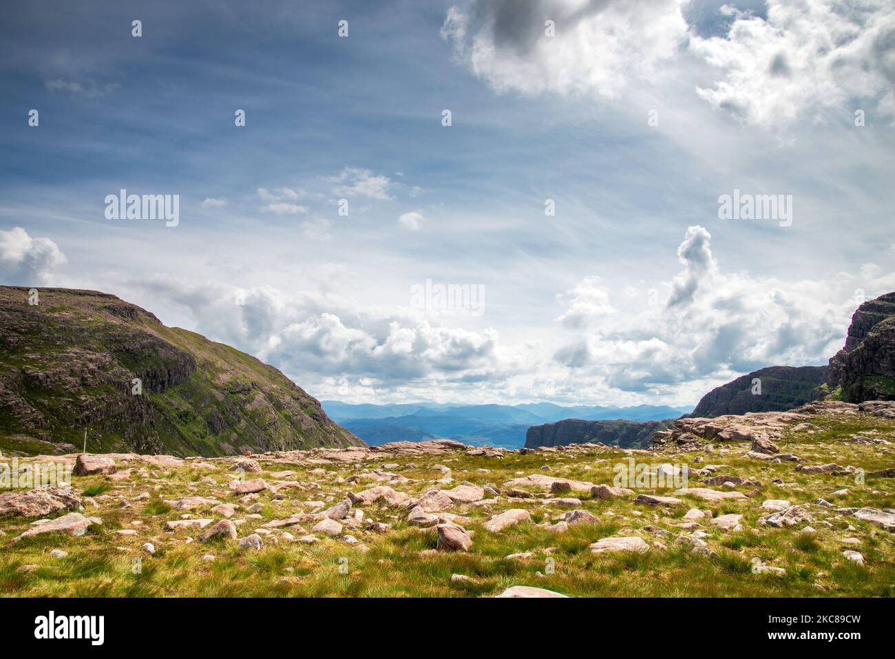 Top of 'pass of the Cattle',Loch Kishorn below,winding single track ...