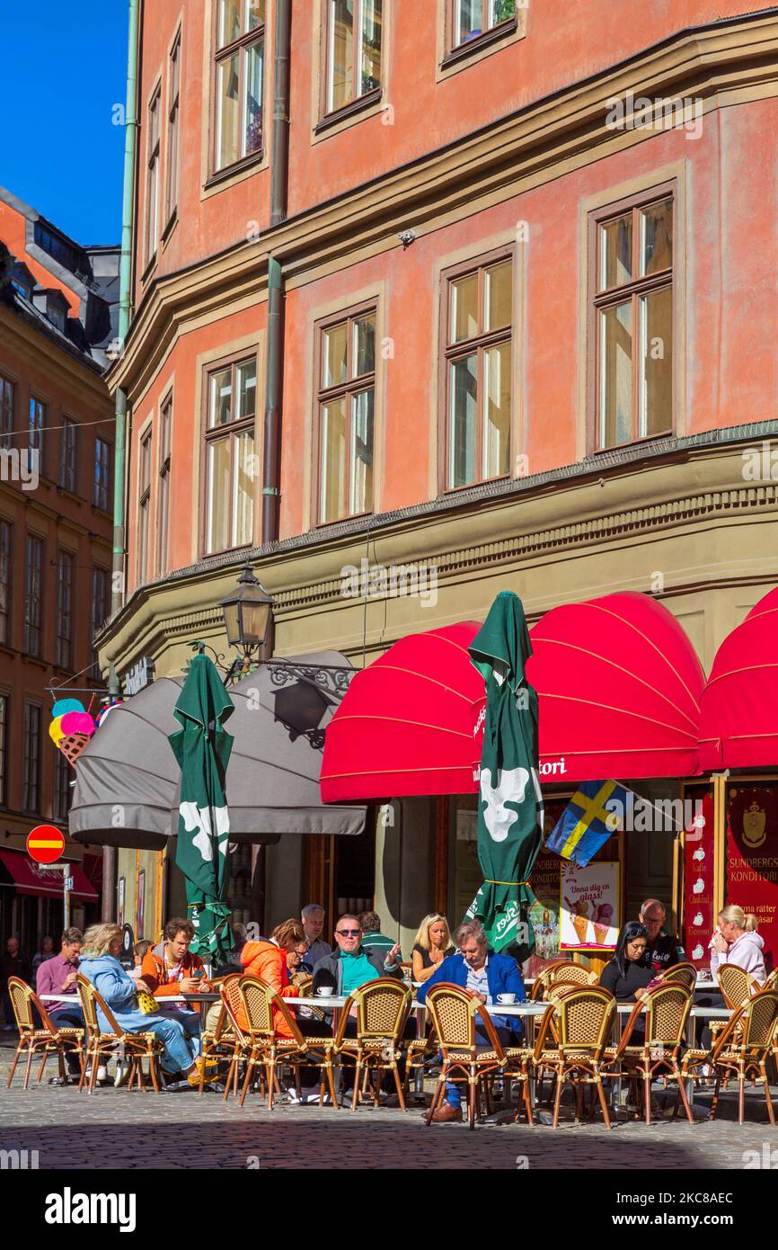 Cafe in Jarntorget,Gamlastan, Stockholm, Sweden, Scandinavia Stock ...