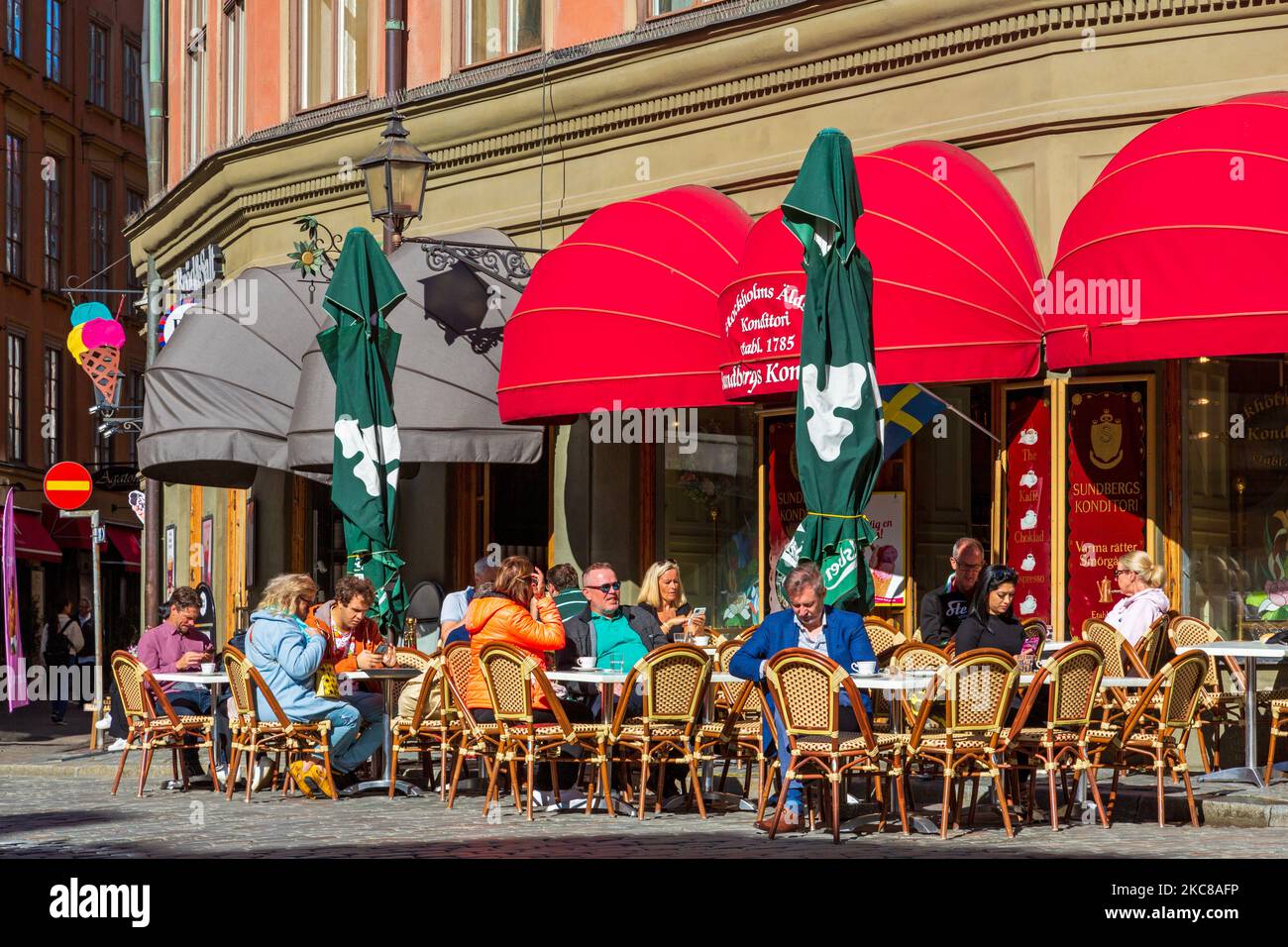 Cafe in Jarntorget,Gamlastan, Stockholm, Sweden, Scandinavia Stock ...