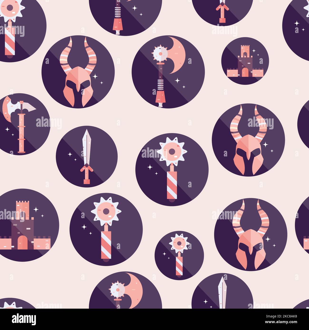 Seamless pattern background with medieval weapon icons Vector Stock ...