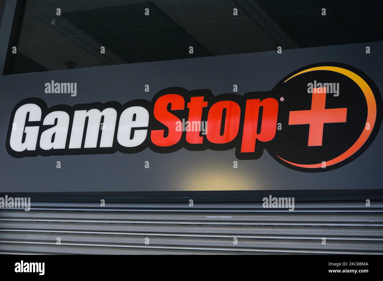 A logo of GameStop seen in Stephen's Green Shopping Centre in Dublin ...
