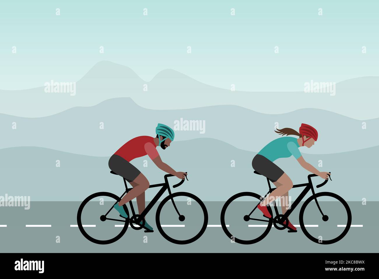 Two man riding bicycles Stock Vector Images - Alamy