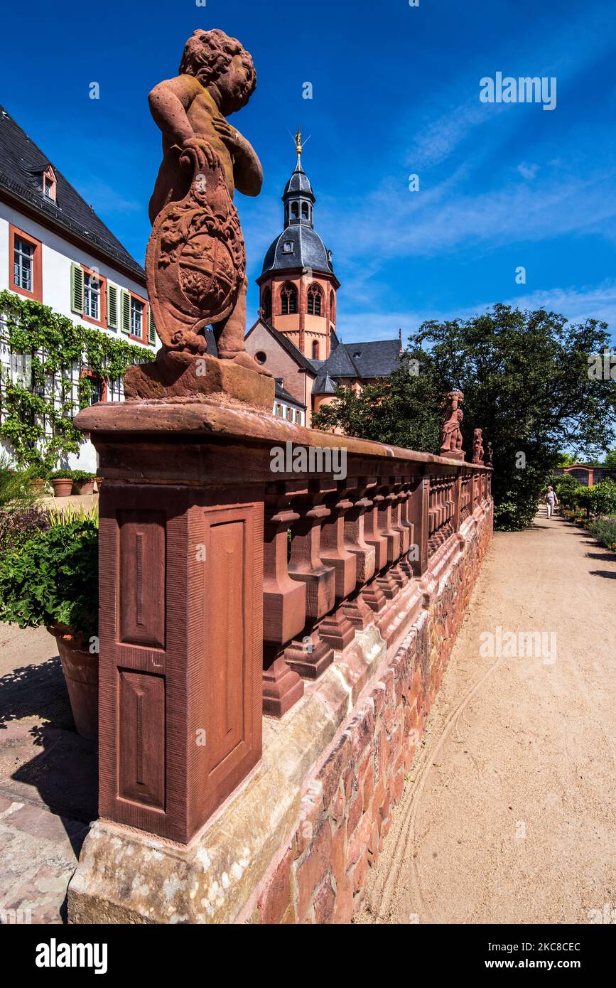 A vertical shot of a monastery gate of the Einhard Basilica in ...