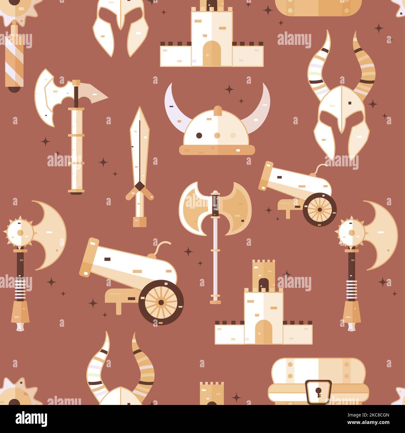 Seamless pattern background with medieval weapon icons Vector Stock ...
