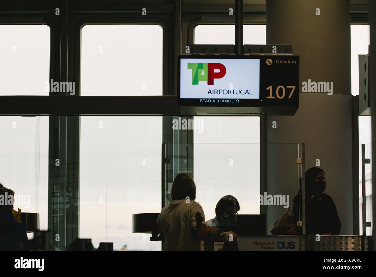 Air portugal check in counter is seen at Duesseldorf airport as new ...