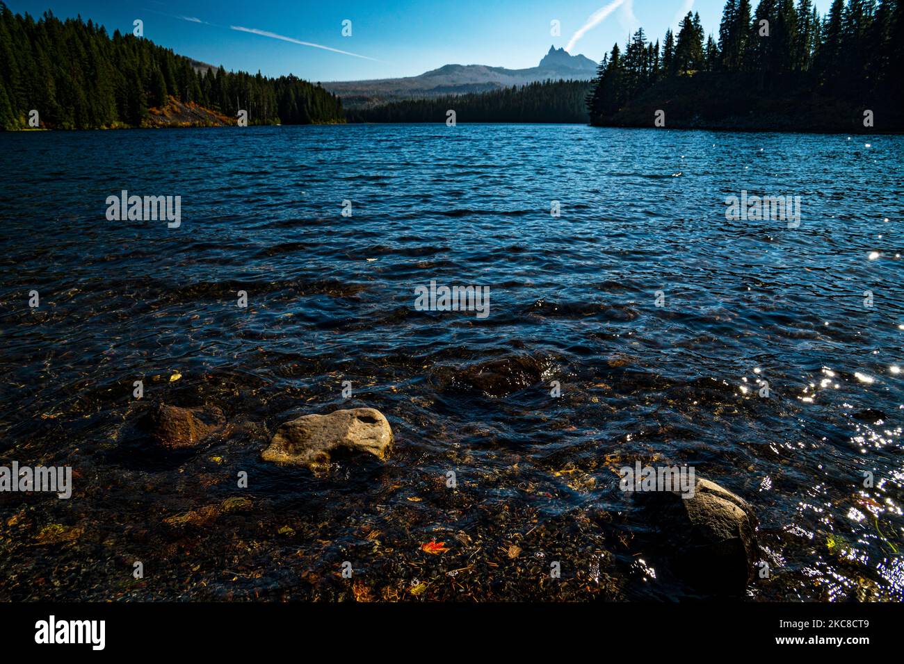 Three Finger Jack from Marion Lake in Central Oregon's Mt Jefferson ...