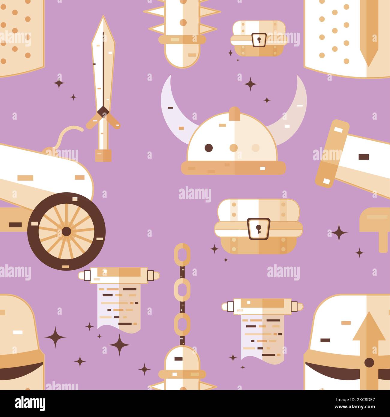 Seamless pattern background with medieval weapon icons Vector Stock ...