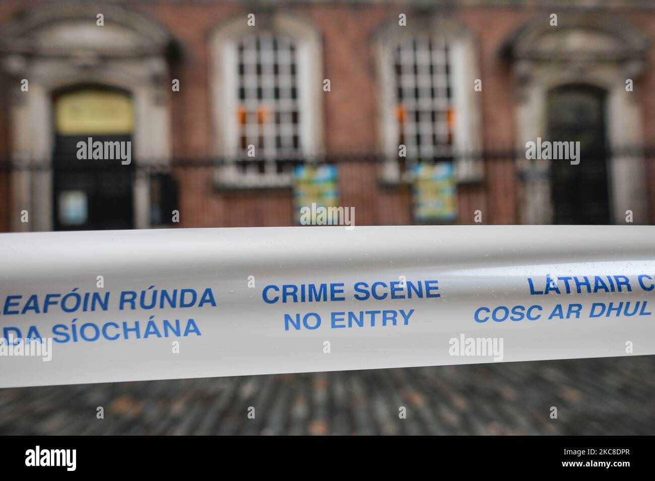 Garda Siochana tape reading 'Crime Scene - No Entry', seen in Temple ...